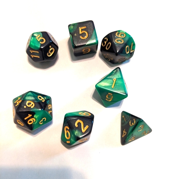 Toys | Polyhedral Dice Set For Dd Tabletop Role Playing Games Green And ...